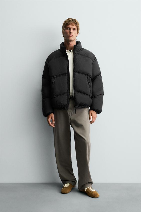 TECHNICAL PUFFER JACKET - Black | ZARA India