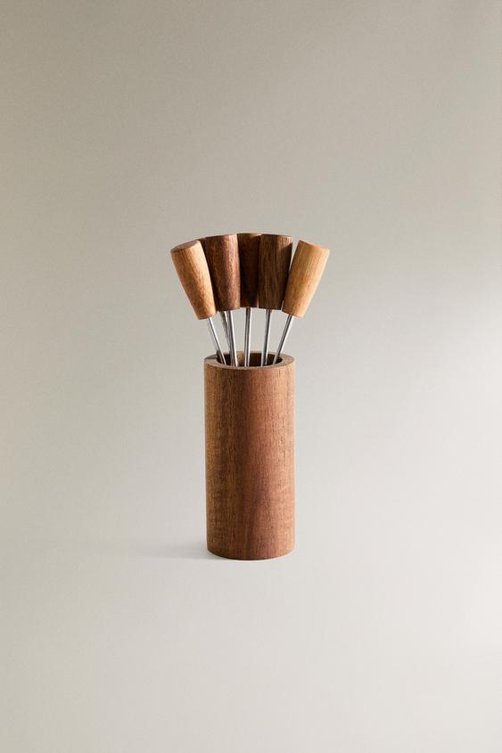 PACK OF APERITIF PICKS WITH HOLDER (PACK OF 6) - Light beige | ZARA ...