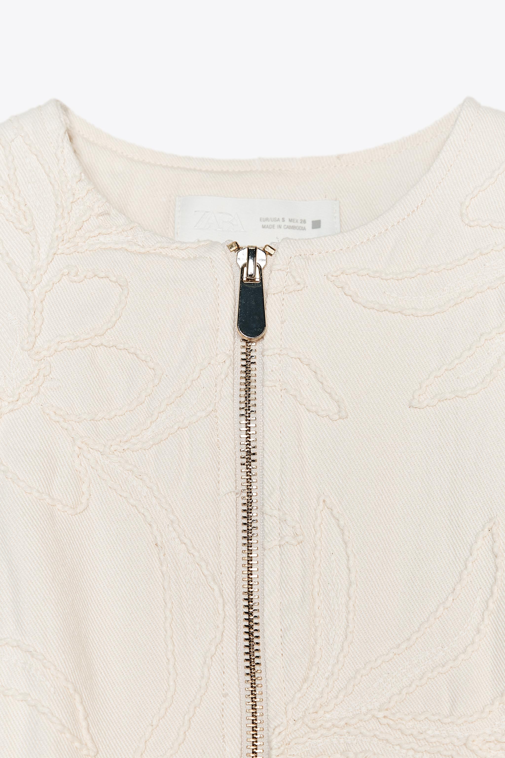 EMBROIDERED JACKET - Ecru | ZARA United States EMBROIDERED JACKET - Ecru | ZARA United States