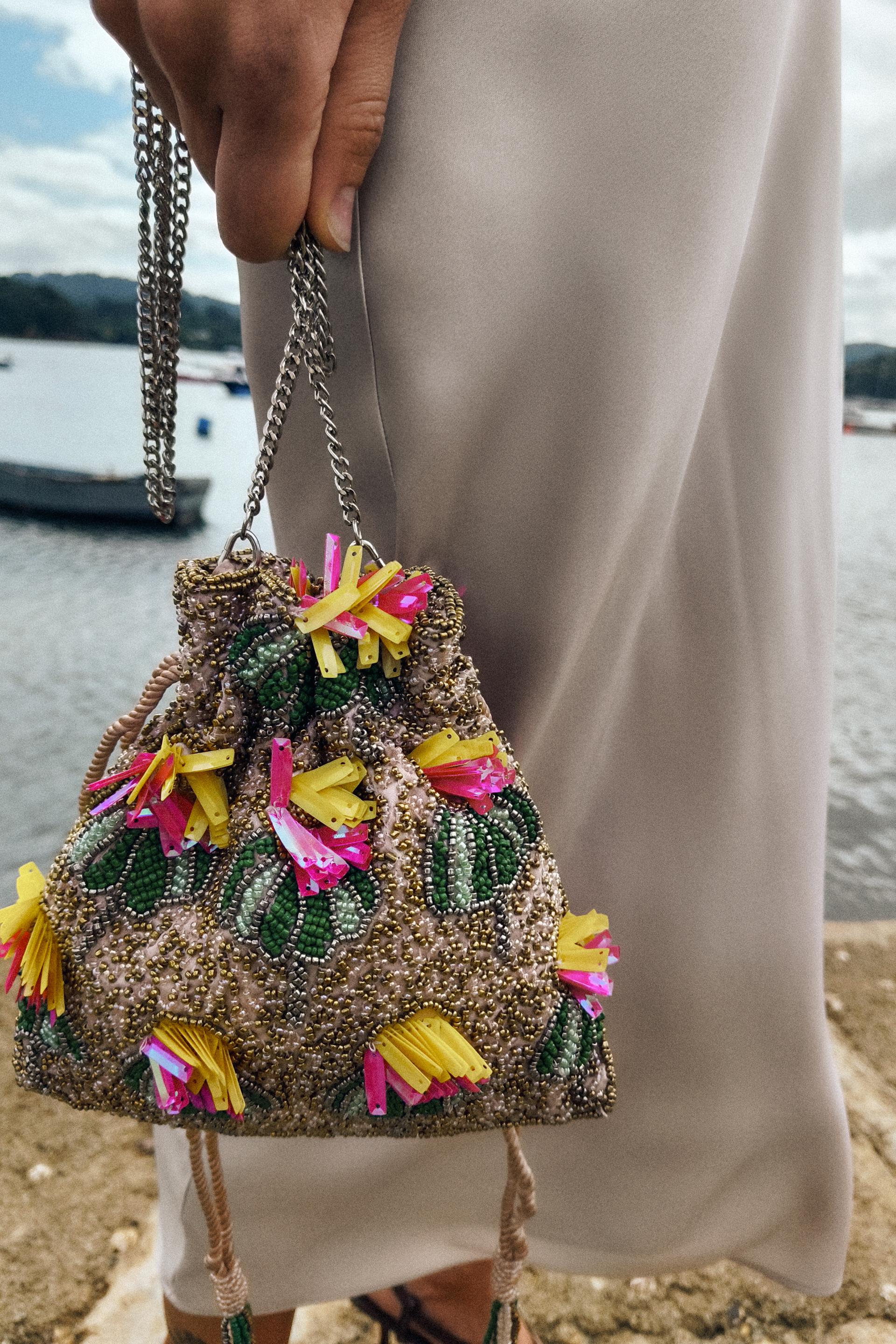 Beaded Mini Bucket Bag Multicoloured Zara United Kingdom