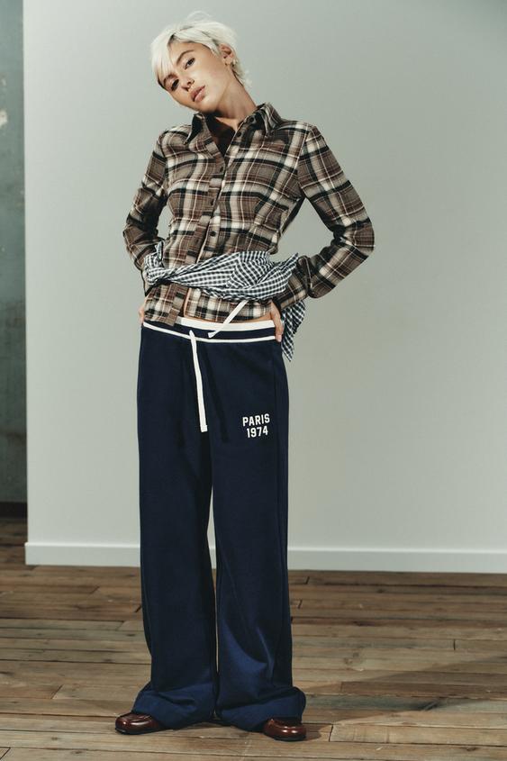 VARSITY PANTS - Navy blue | ZARA United States