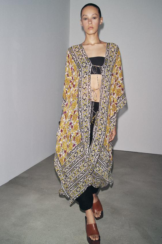 VESTIDO KAFTÁN ESTAMPADO ZW COLLECTION - Multicolor | ZARA Brasil