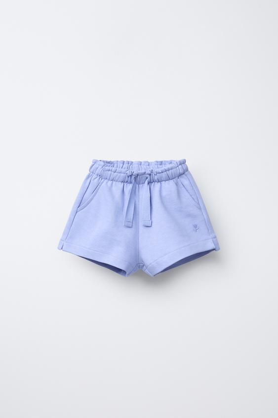 BERMUDA FELPA BÁSICA FLOR BORDADA - Lavanda | ZARA Chile