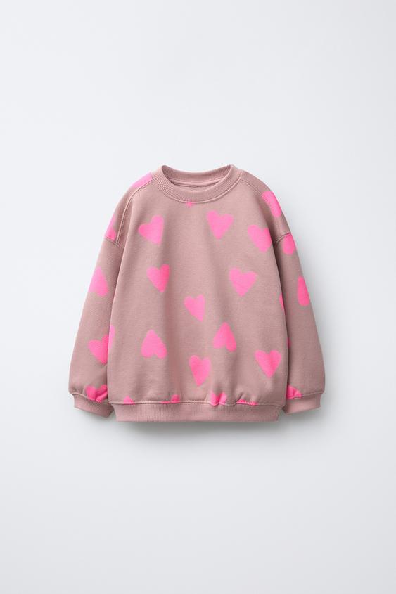 BLUZA W SERCA - pudrowy róż | ZARA Polska / Poland