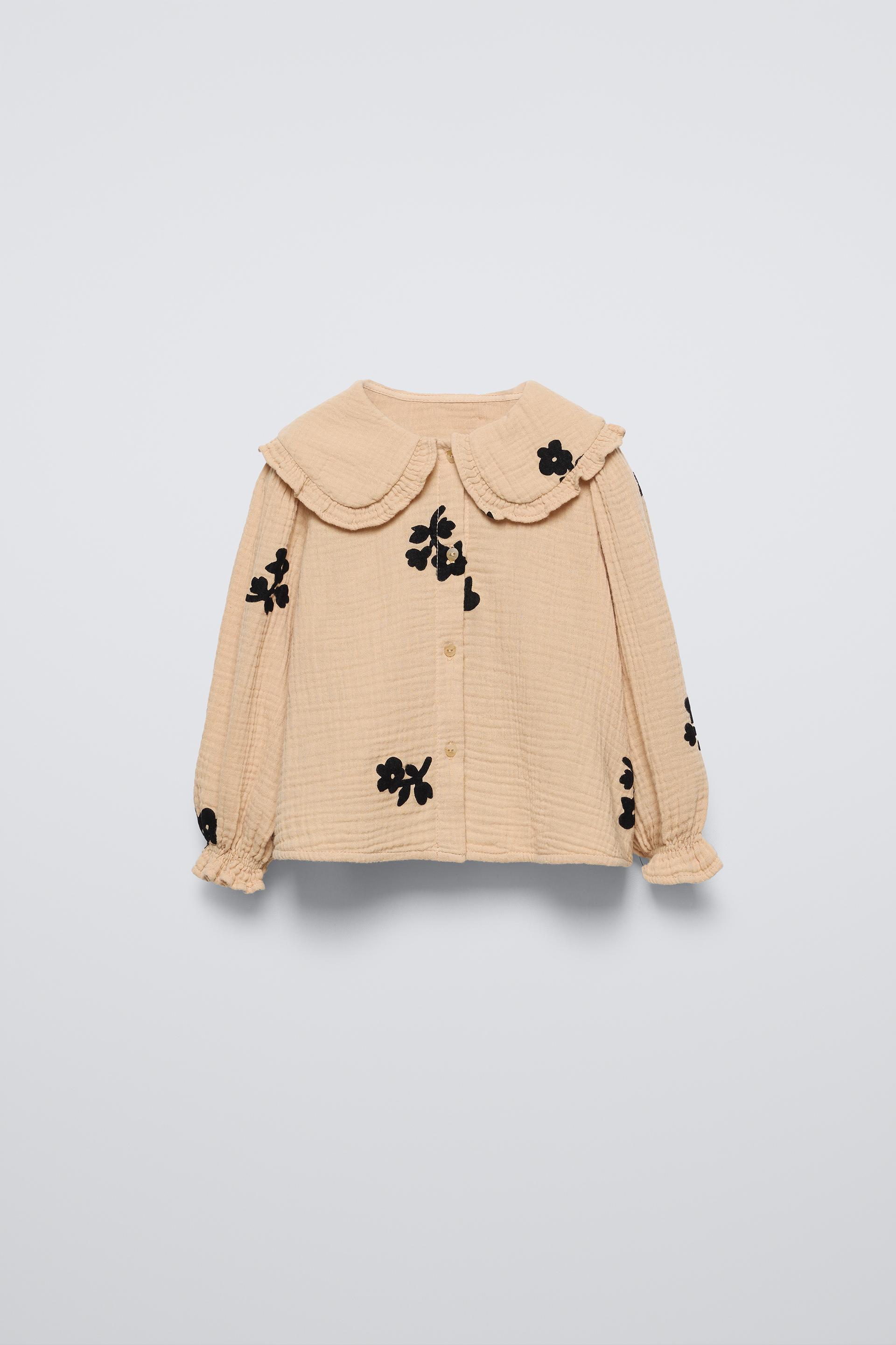 FLOCKED FLORAL SHIRT - Butter | ZARA Ireland