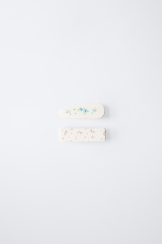 PACK OF TWO FLORAL HAIR CLIPS - Ecru | ZARA UAE - Dubai/Sharjah/Ajman ...