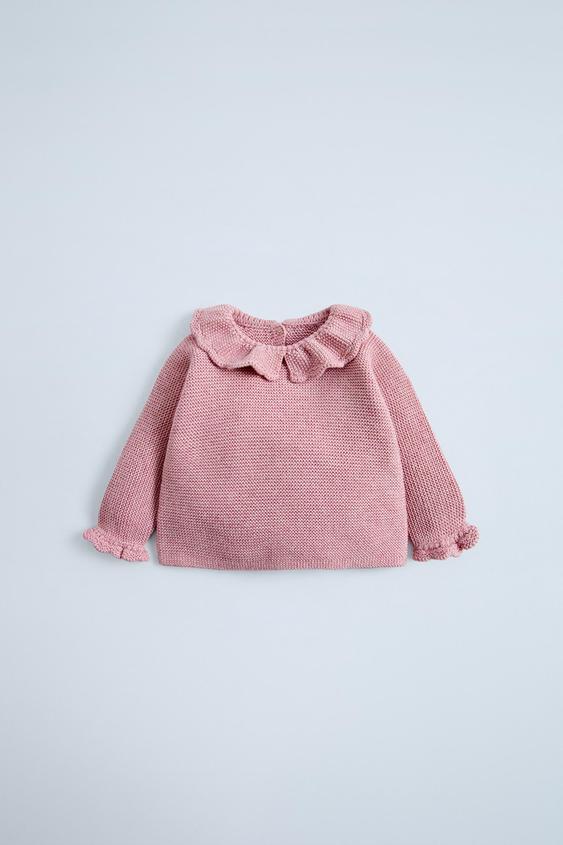 RUFFLED KNIT SWEATER - Pink | ZARA United States