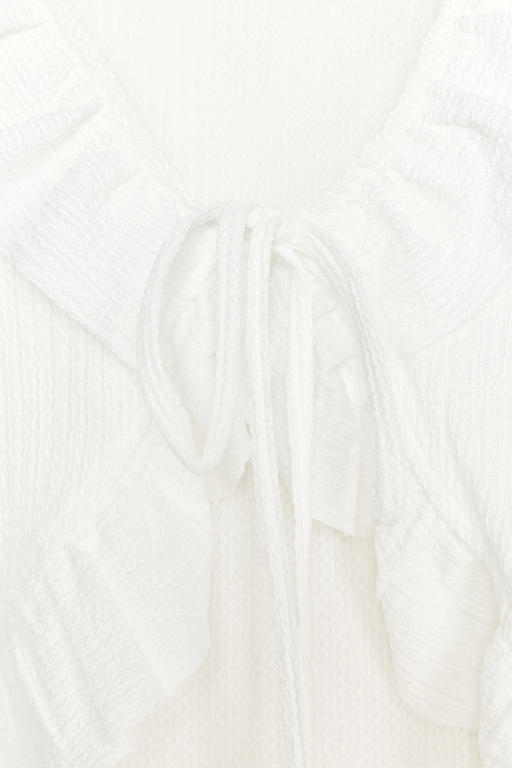 RUFFLED V-NECK TOP - White | ZARA United States RUFFLED V-NECK TOP - White | ZARA United States