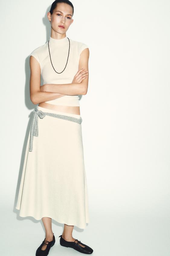 JUPE CAPE SOFT - Blanc cassé | ZARA Canada