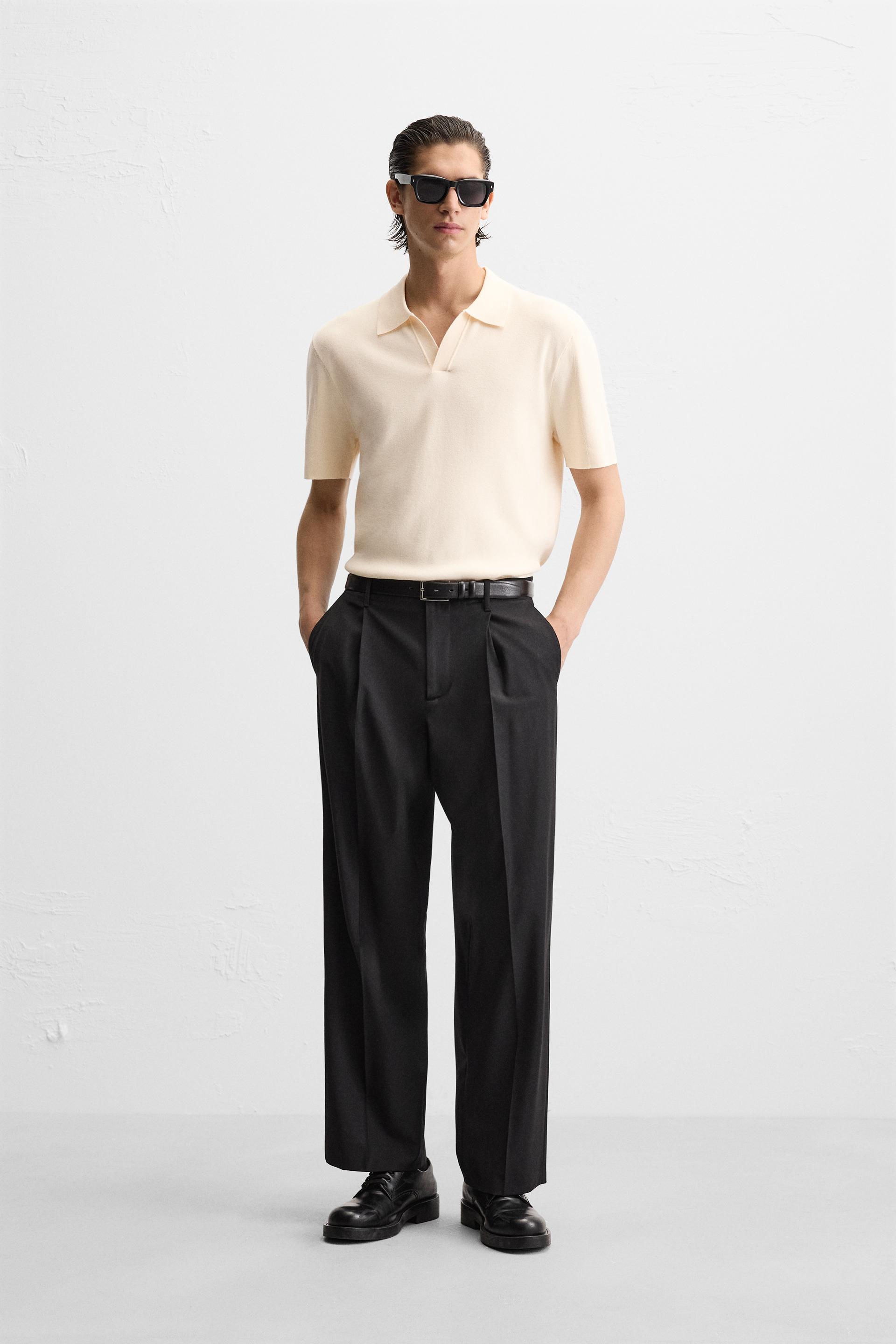 VİSKOZ KARIŞIMLI TRİKO POLO T-SHIRT - Ekru | ZARA Türkiye / Turkey