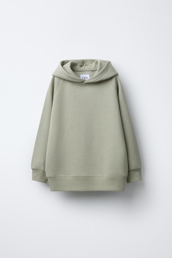 BASIC HOODIE - Green / Ecru | ZARA South Africa