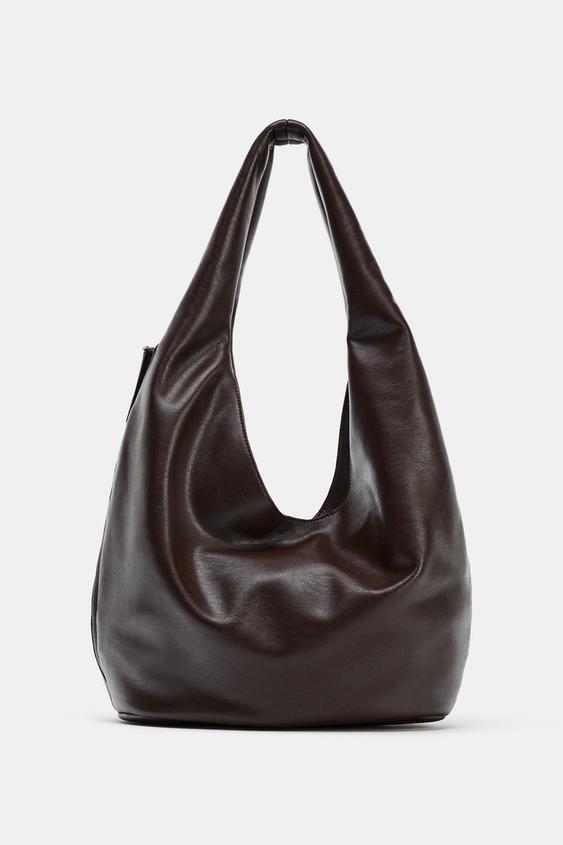 LARGE BUCKET BAG WITH SIDE ZIPPER - Burgundy Red | ZARA Canada
