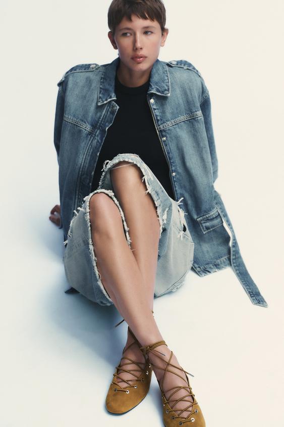 SABRINA SEM ENCOSTO DE AMARRAR EM CAMURÇA - Torrado-escuro | ZARA Portugal