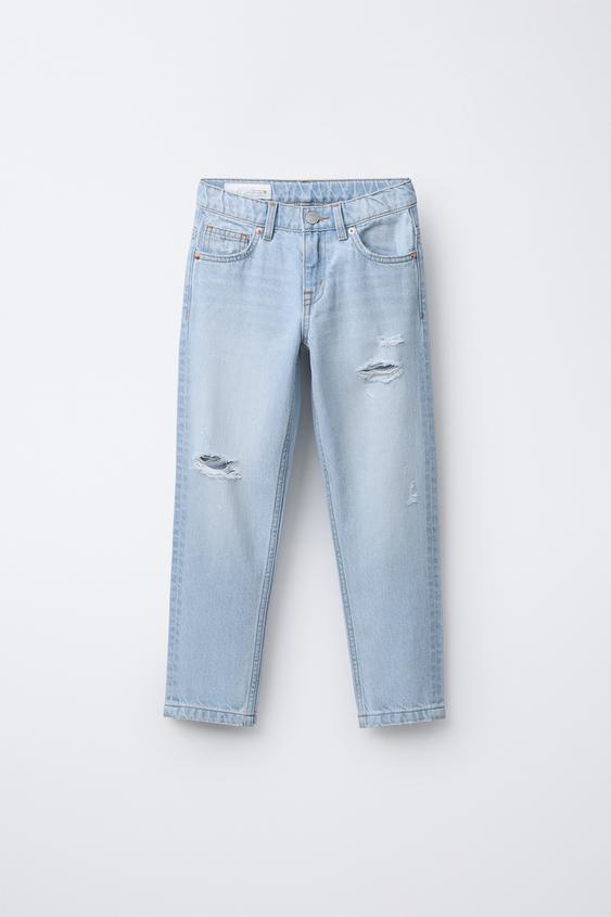 RIPPED SLIM JEANS - Light blue | ZARA United States