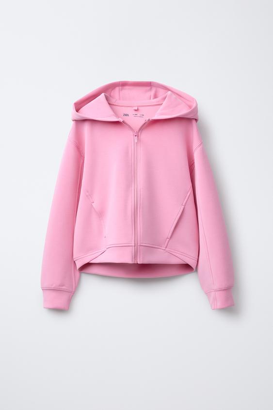 MODAL HOODIE WITH ZIP - Pink | ZARA Australia