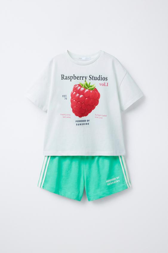 AGES 6-14 / RASPBERRY PRINT PYJAMAS - Green | ZARA Saudi Arabia