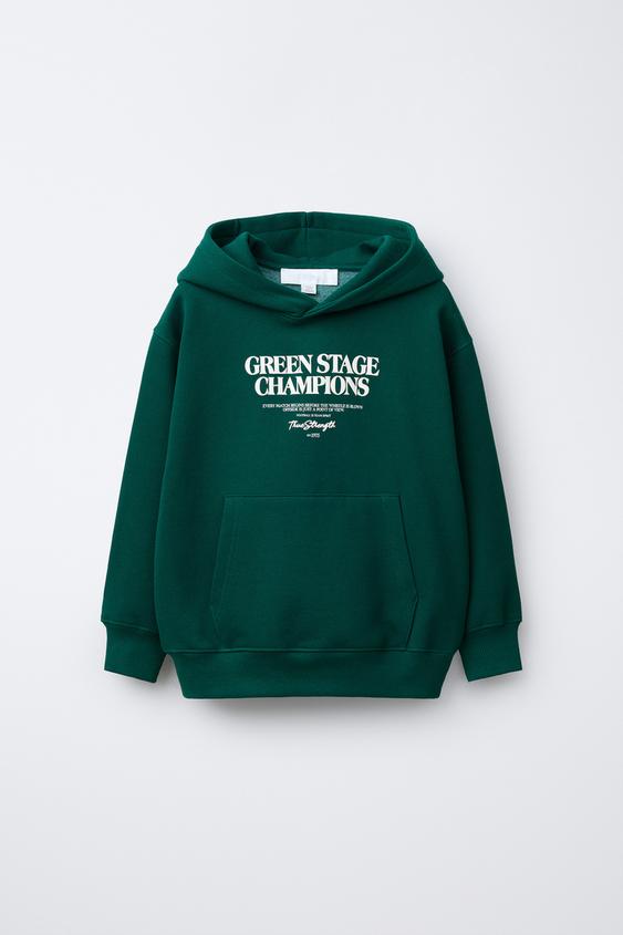 FOOTBALL HOODIE - Green | ZARA Ireland