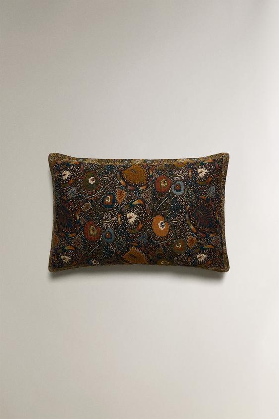 HOUSSE DE COUSSIN JACQUARD FLEURI - Bleu | ZARA Canada