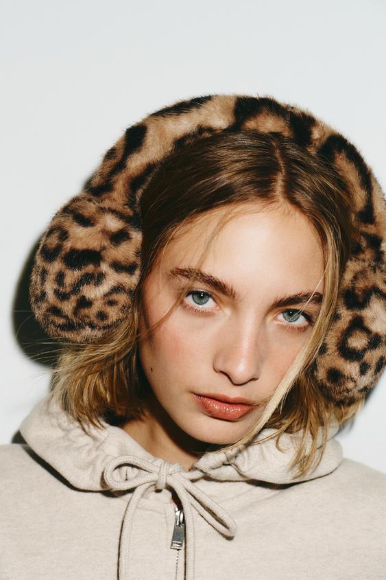 FAUX FUR ANIMAL PRINT EARMUFFS - Leopard | ZARA Canada