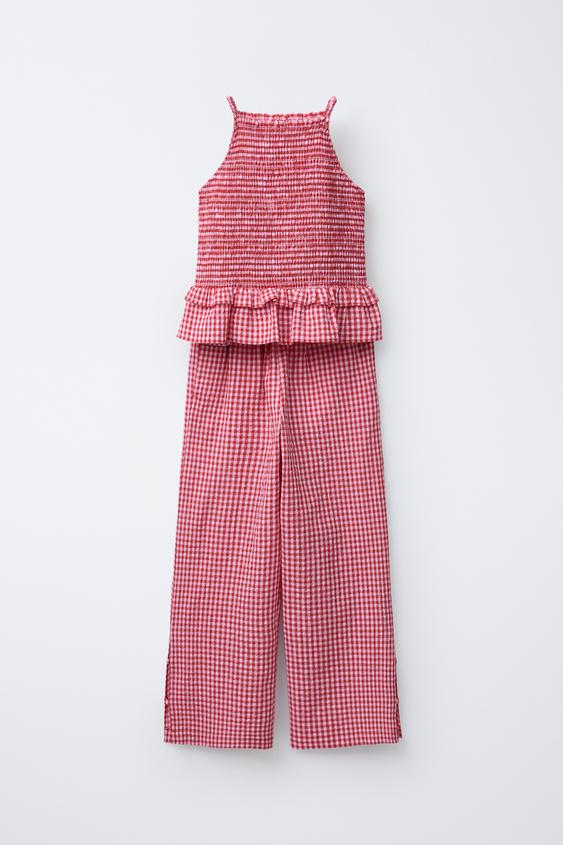 TOTAL LOOK HALTER TOP AND GINGHAM CHECK TROUSERS | ZARA United Kingdom