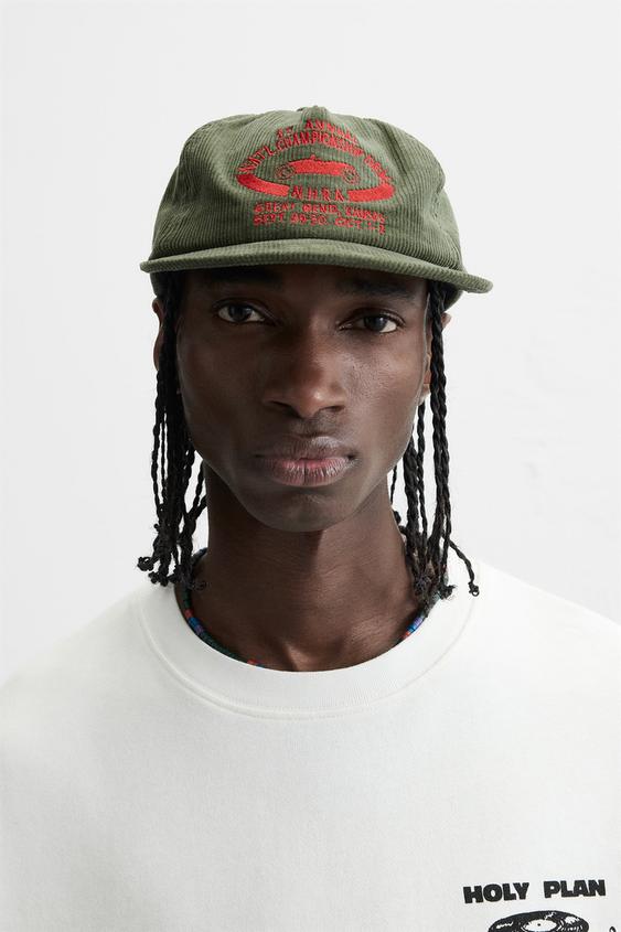 CORDUROY DRAG RACING PATCH CAP © - Green | ZARA Spain