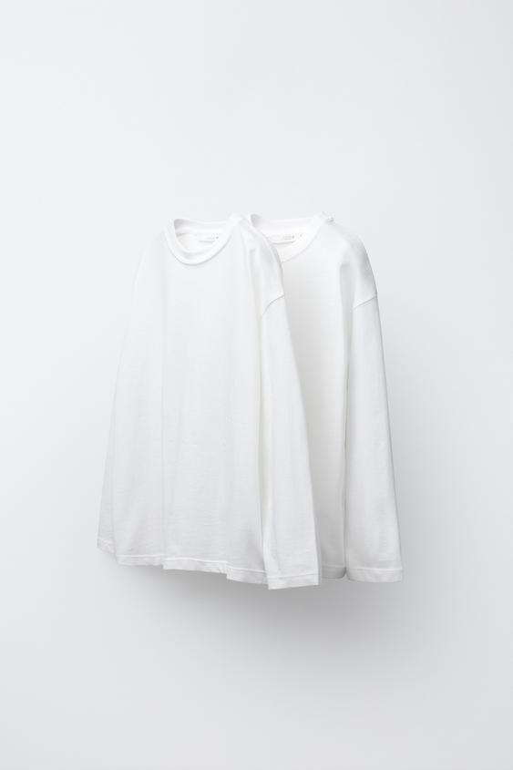 PACHET DOUĂ TRICOURI SIMPLE - Alb | ZARA România