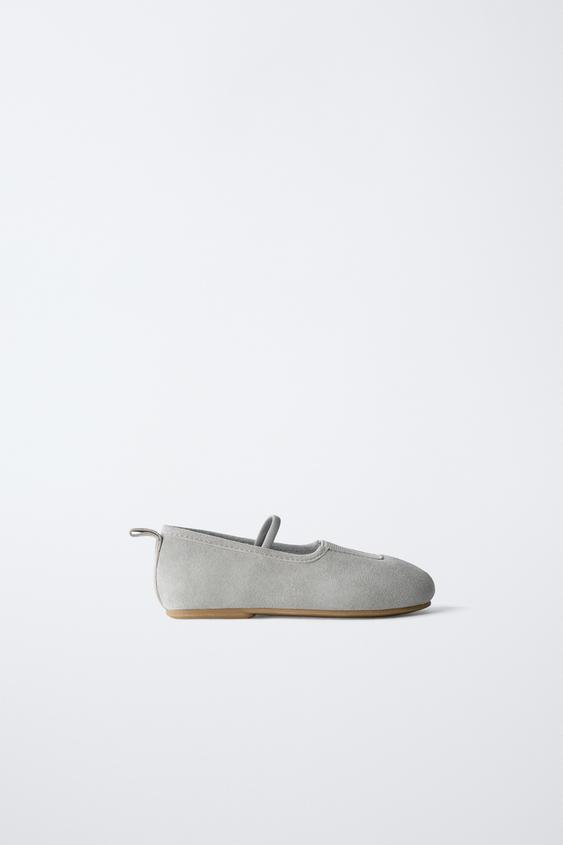 ZARA TIMELESS - LEATHER BALLET FLATS - Blue | ZARA Singapore