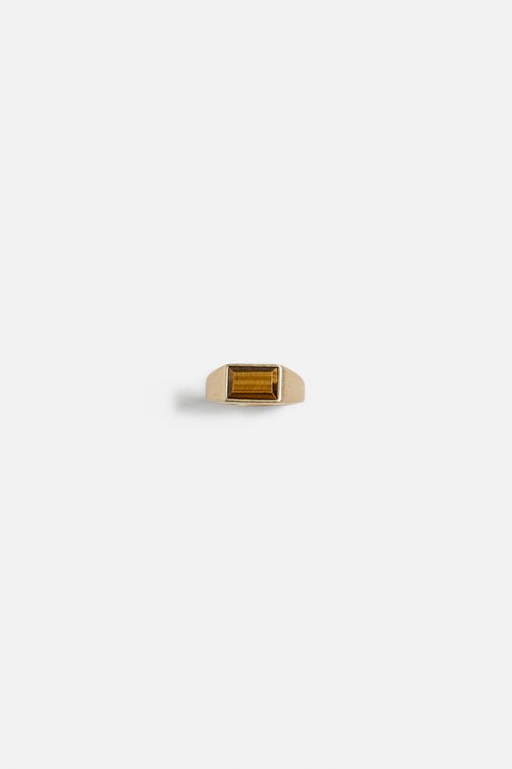 STONE SIGNET RING - Gold | ZARA Canada