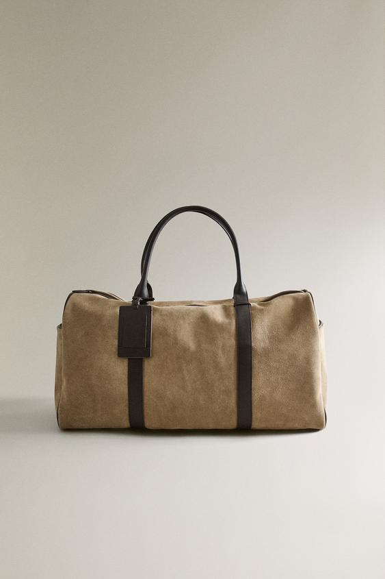 LEATHER TRAVEL BAG - Beige | ZARA Canada