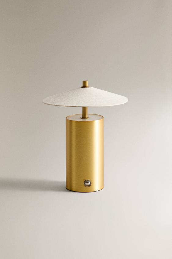 CORDLESS PAPER SHADE TABLE LAMP - Golden | ZARA United States