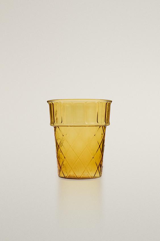 PAHAR DIN BOROSILICAT ÎN FORMĂ DE ÎNGHEȚATĂ - Portocaliu | ZARA România