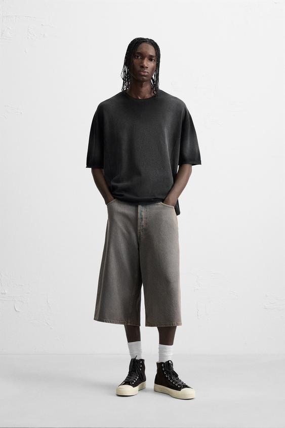 SPRAY PRINT KNIT T-SHIRT - Black | ZARA United States