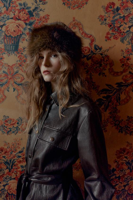 FAUX FUR TURN-UP HAT - Brown | ZARA Singapore