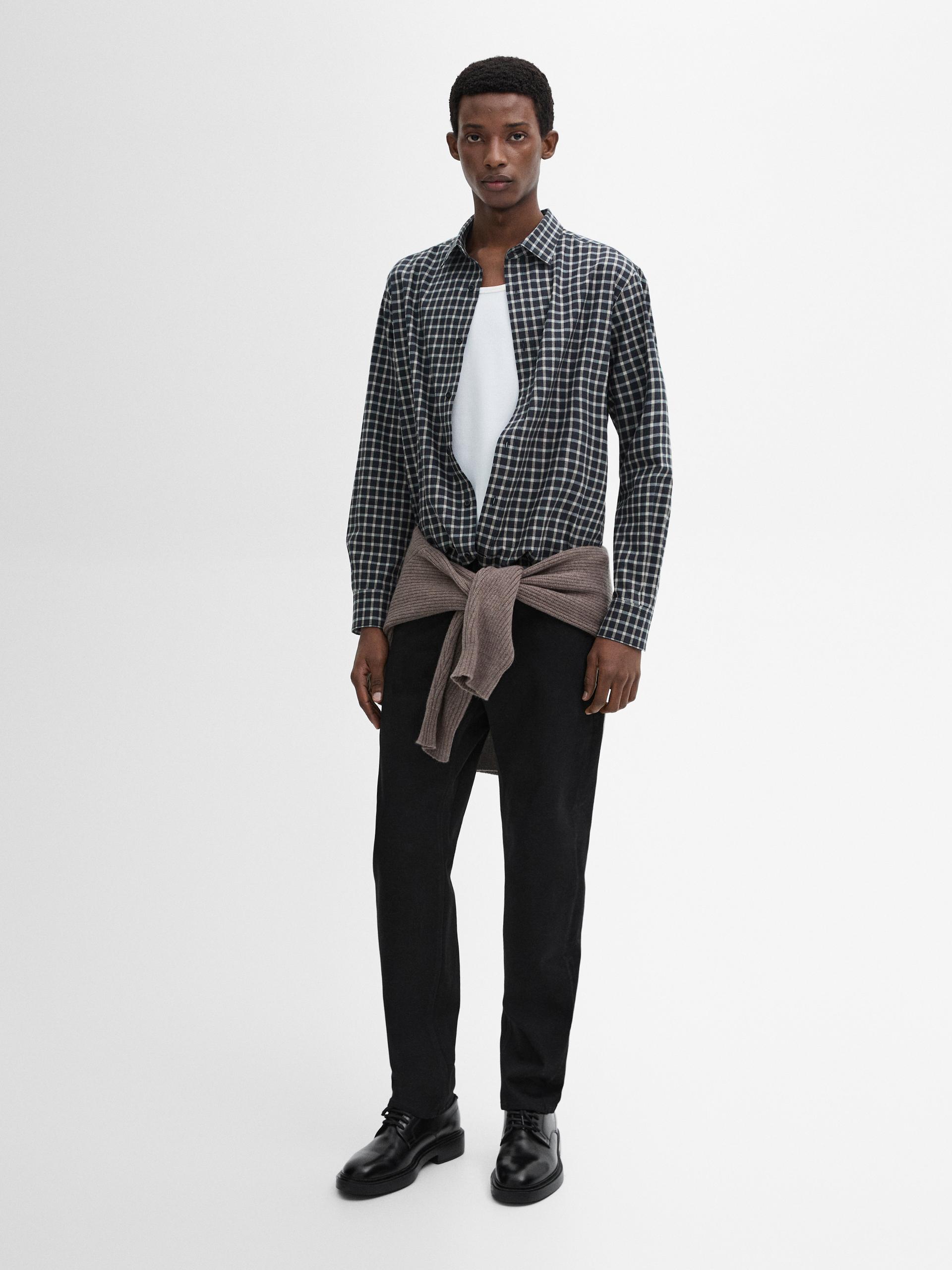 100% cotton check shirt - Blue | ZARA Canada