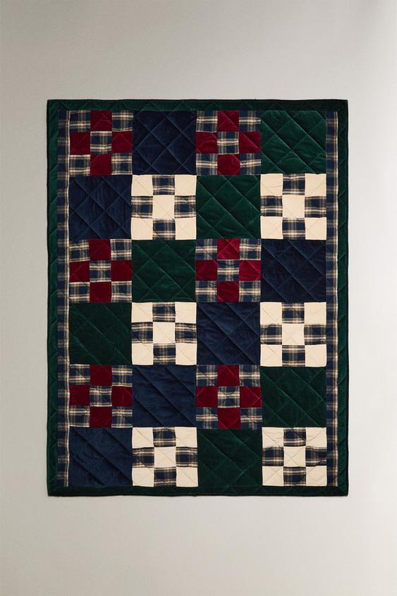 COPERTA PATCHWORK - Verde | ZARA Italia / Italy