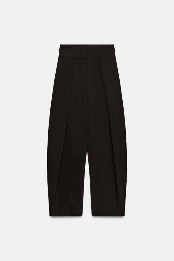 CALÇA BALLOON COM PREGAS - Beringela-escuro | ZARA Brasil