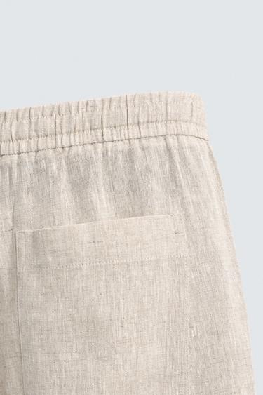 PANTALON COUPE DÉCONTRACTÉE 100% LIN - Beige clair | ZARA France