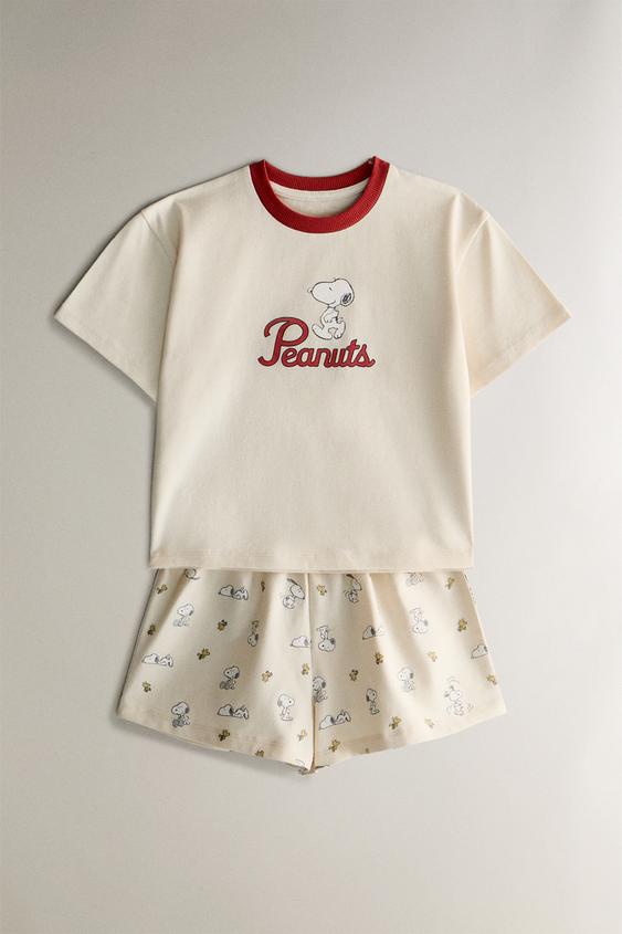 SET PIJAMA SCURTĂ COPII PEANUTS ™ - Bej deschis | ZARA România