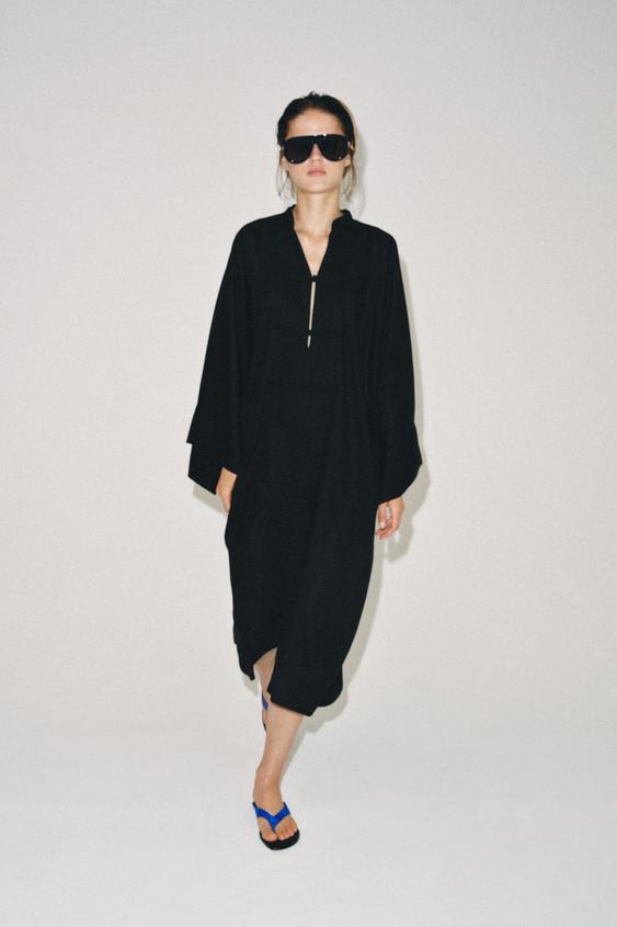 FROG BUTTON TUNIC DRESS ZW COLLECTION - Black | ZARA Mexico