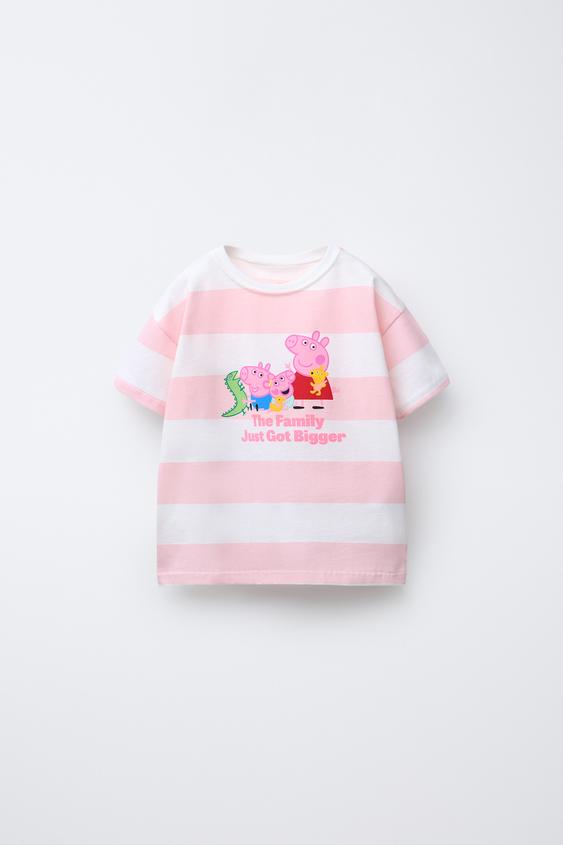 T-SHIRT À RAYURES PEPPA PIG ™ - Rose pâle | ZARA France
