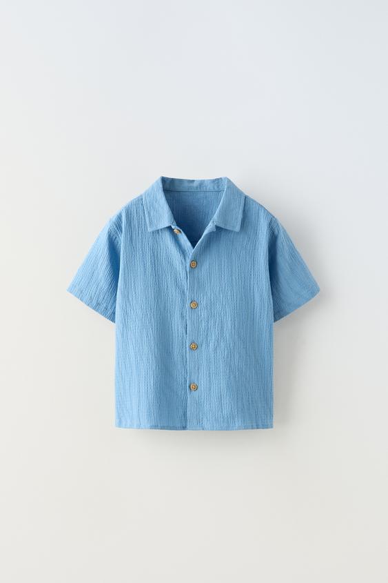 TEXTURED SHIRT - Blue | ZARA Thailand