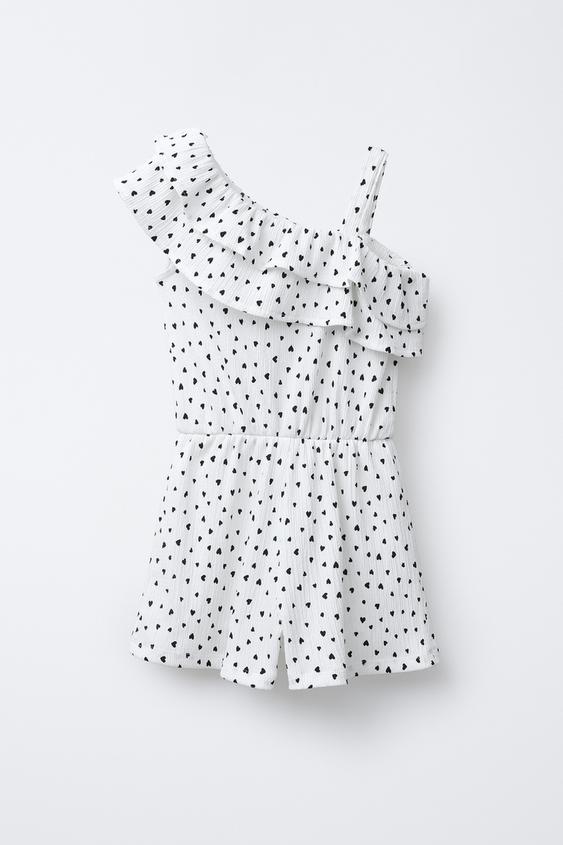 HEART PLAYSUIT - Black / White | ZARA Ireland