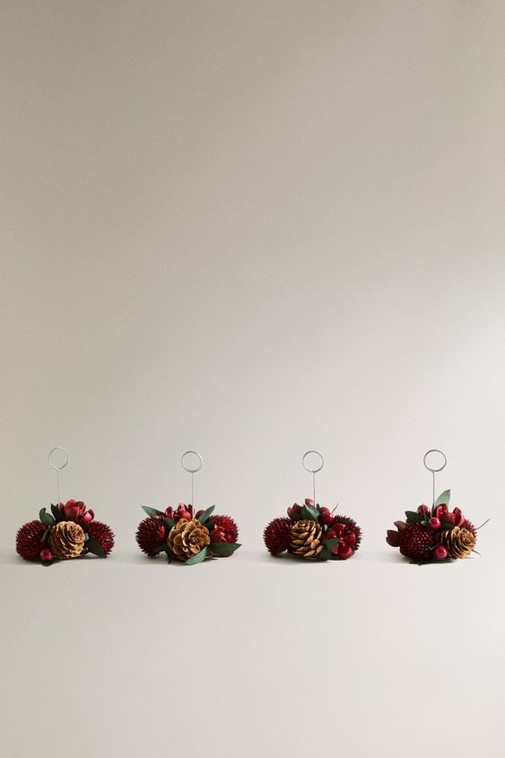 CHRISTMAS BOUQUET PLACEHOLDERS (SET OF 4) - Red | ZARA United States