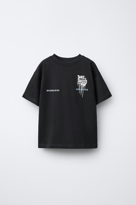 ΜΠΛΟΥΖΑ ΜΕ ΣΤΑΜΠΑ ΓΚΡΑΦΙΤΙ - Μαύρο | ZARA Greece / Ελλαδα