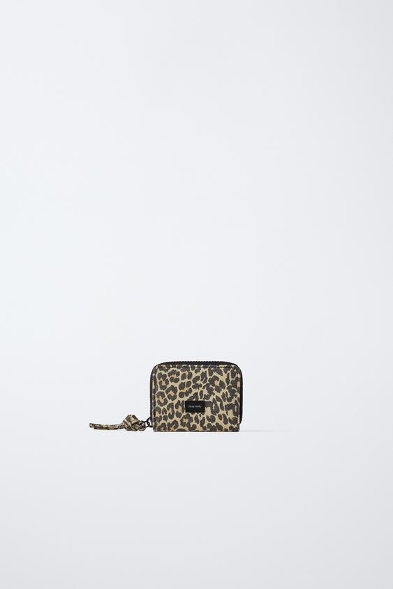 ANIMAL PRINT WALLET - Brown | ZARA Singapore