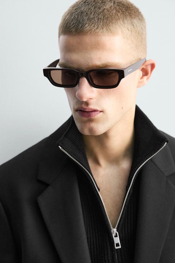 LIMITED EDITION RECTANGULAR SUNGLASSES - Brown | ZARA South Africa