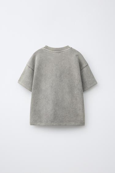T-SHIRT EFFET DÉLAVÉ GRAFFITI - Gris | ZARA France