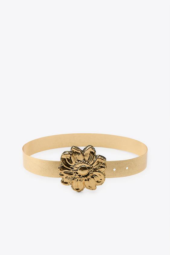 METAL FLOWER BELT - Golden | ZARA South Africa