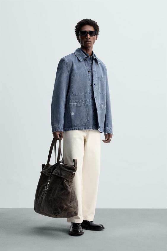 PAINT SPLATTER JACKET - Blue | ZARA Australia