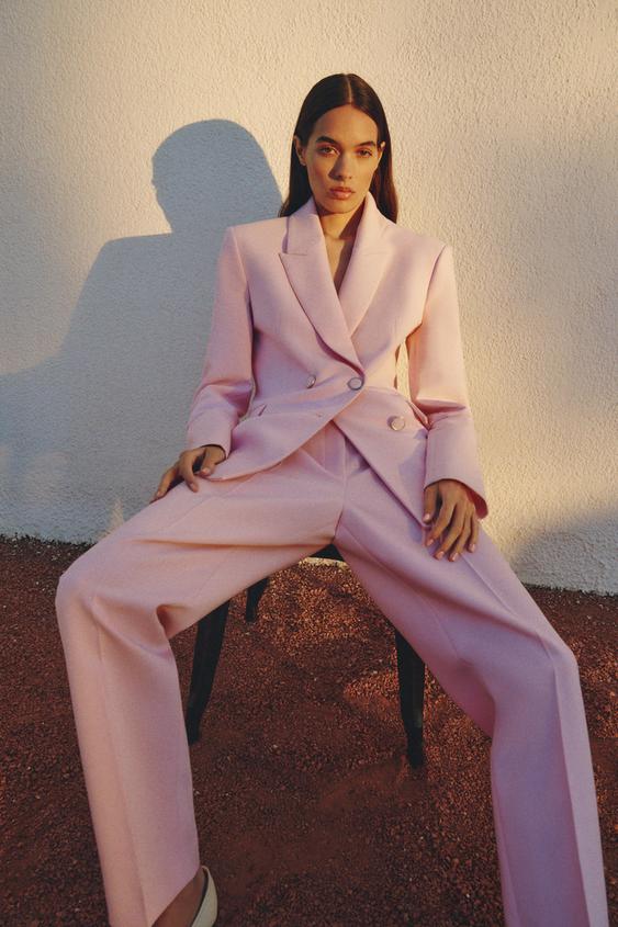 HIGH WAIST CROPPED TROUSERS - Pink | ZARA Australia